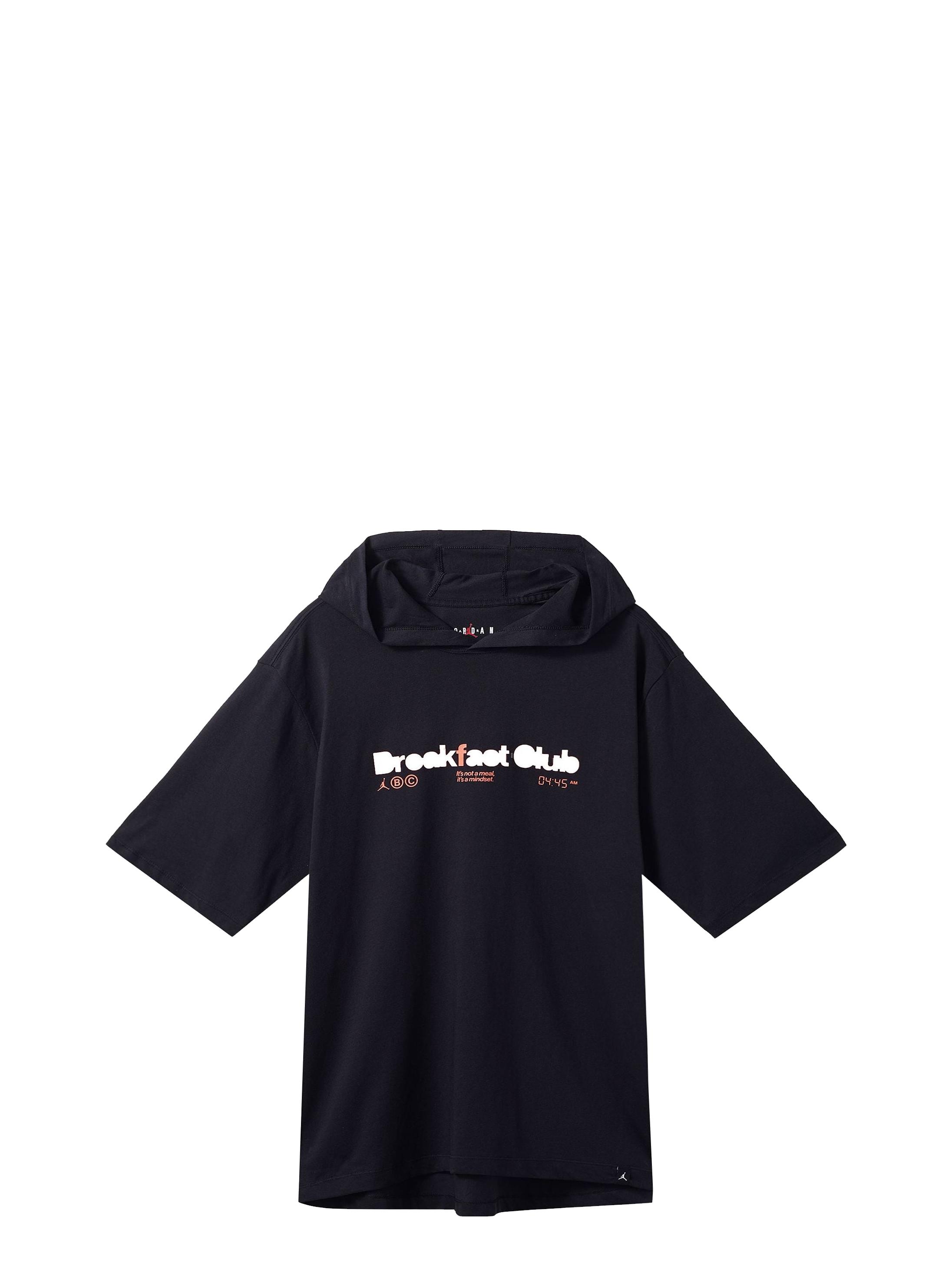 JORDAN Jordan "Breakfast Club" Graphic Print Hooded Short Sleeve Pullover